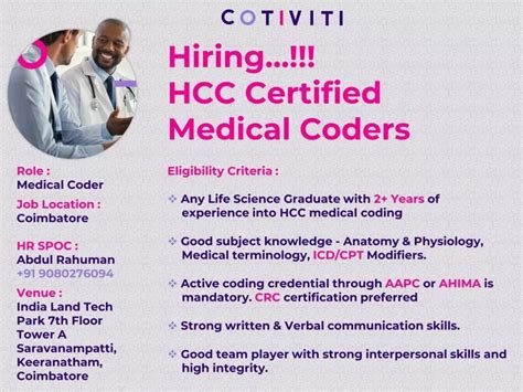 Cotiviti Hiring Hcc Certified Medical Coders Jerome Thottiyan