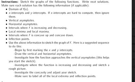 Solved Instructions Sketch The Graphs Of The Following Chegg
