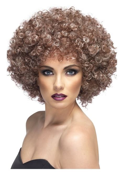 Natural Brown Fancy Dress Costume Afro Wig