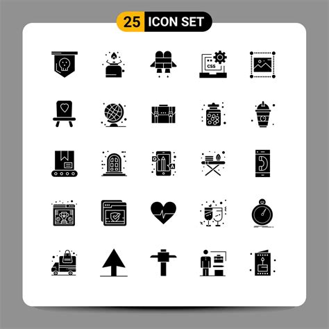 Group Of 25 Modern Solid Glyphs Set For Designing Development Picnic Develop Coding Editable