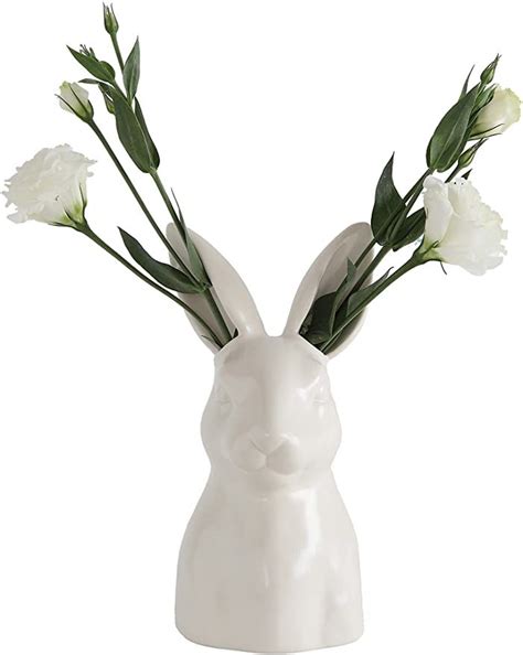 Adorable Ceramic Bunny Rabbit Flower Vase