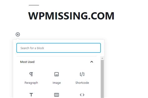 Display Gutenberg Blocks In The Widget Sidebar Widget Blocks Wp Missing