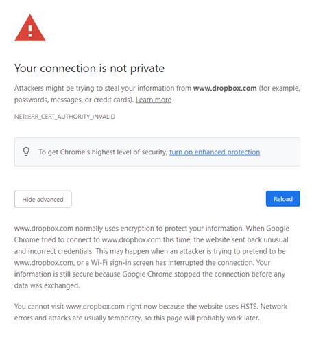 Windows Unable To Access Dropbox On Desktop Due To HSTS Super User