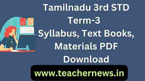 Tamilnadu 3rd Std Term 3 Syllabus Text Books Materials Pdf Download 2023 2024 Teachernews