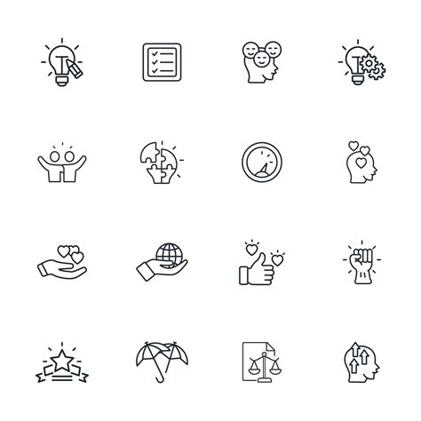 Core Values Icons Set Core Values Pack Symbol Vector Elements For