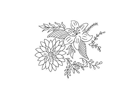 Эскиз цветочной иллюстрации Премиум векторы