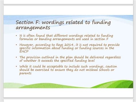 Ehcp Wordings On Funding In Section F Teaching Resources
