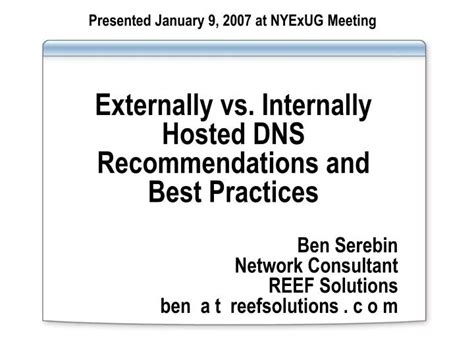 Ppt Externally Vs Internally Hosted Dns Recommendations And Best Practices Powerpoint