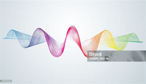 부드러운 곡선 디자인 요소 기술 배경 파형 선 디지털 이퀄라이저 초음파의 양식에 일치 시키는 부드러운 혼합 벡터에 의해 무지개의