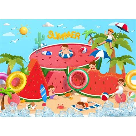 여름현수막140 키즈파람 여름현수막 여름배경현수막 물놀이현수막 원두막현수막 수박데이현수막