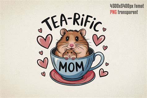 Tea Rific Mom Hamster Png Graphic By Babyowl Creative Fabrica