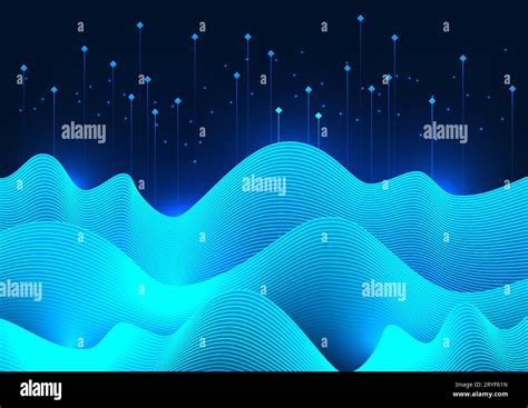 Big Data Technology Background The Lines Are Overlapping Waves With