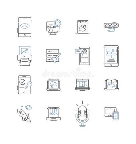 Gadgets And Contraptions Line Icons Collection Innovation Technology