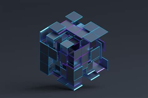 premium photo abstract 3d rendering of geometric shapes