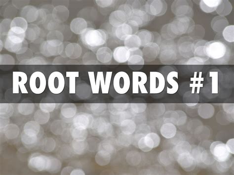 Root Words 1 By Cassie Swinjakow