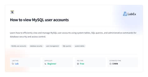how to view mysql user accounts labex