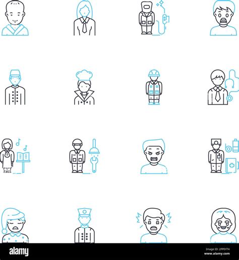 Personal Outlook Linear Icons Set Optimism Pessimism Hope Despair Resilience Confidence