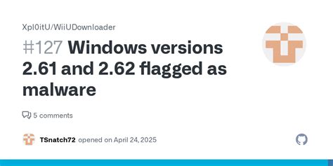 Windows Versions 261 And 262 Flagged As Malware · Issue 127