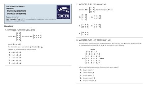 Questions And Answers For Matrices At Olga Rayford Blog
