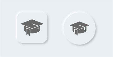 Graduation Solid Icon In Neomorphic Design Style Education Signs Vector Illustration 20142735