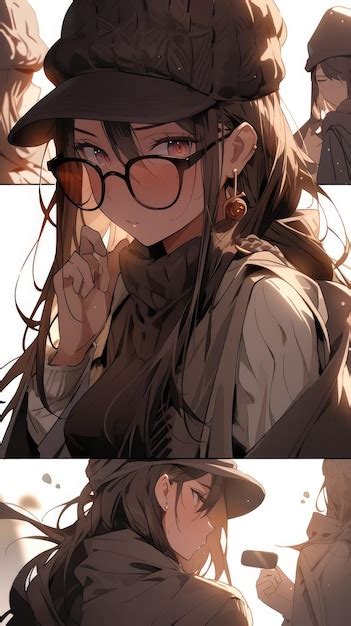 Premium Ai Image An Anime Girl In Brown With Sunglasses