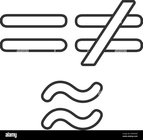 Math Symbols Linear Icon Thin Line Illustration Equals Is Not And Approximately Equal To