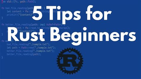 5 Tips For Rust Beginners Youtube