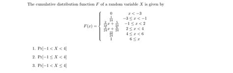 Solved The Cumulative Distribution Function F ﻿of A Random