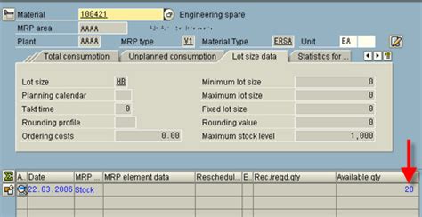 your first very simple mrp run using re order point planning