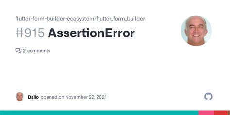 Assertionerror · Issue 915 · Flutter Form Builder Ecosystemflutter