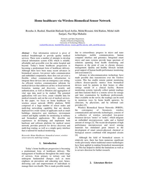 Pdf Home Healthcare Via Wireless Biomedical Sensor Network
