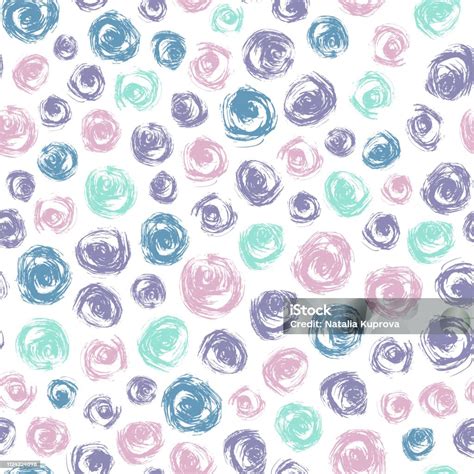 손으로 그린된 파스텔 잉크 개요 원활한 패턴 소용돌이 모양 벡터 Grunge 텍스처입니다 흰색 바탕에 페인트 브러쉬 얼룩입니다 가리기에 대한 스톡 벡터 아트 및 기타 이미지