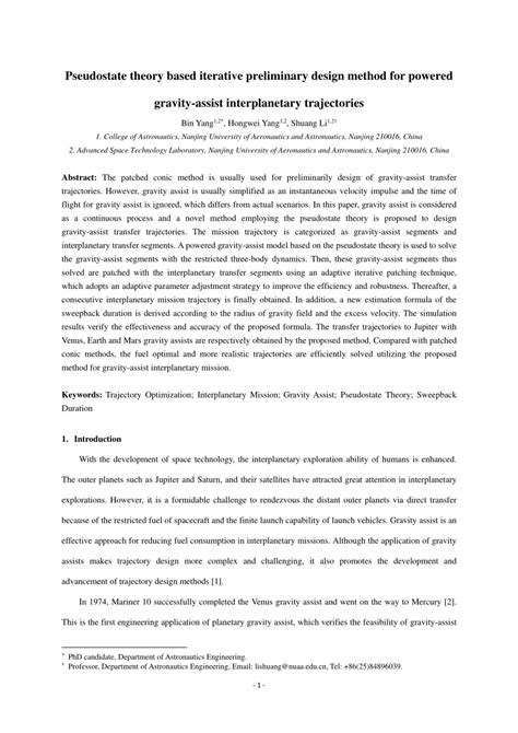 pdf pseudostate theory based iterative preliminary design method for