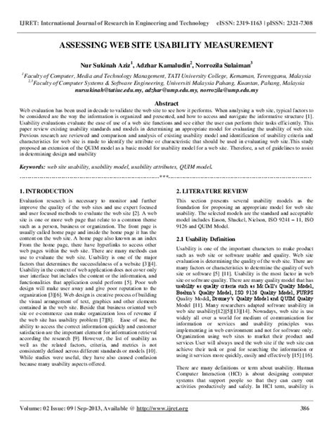 Pdf Assessing Web Site Usability Measurement