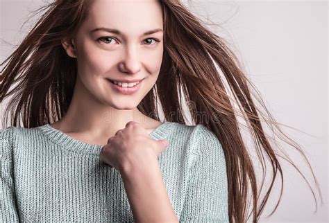 Young Sensual Model Girl Pose In Studio Stock Image Image Of