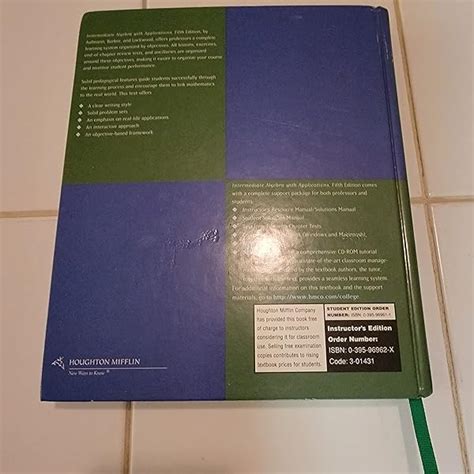 Intermediate Alegbra With Applications Aufmann Richard N Barker Vernon C And Lockwood