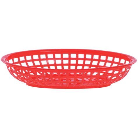 Tablecraft® Classic Oval Chicago Platter Red Plastic Serving Basket
