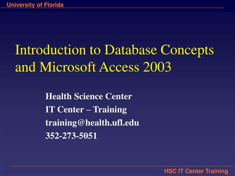 Ppt Introduction To Database Concepts And Microsoft Access 2003