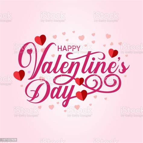 해피 발렌타인 데이 아름 다운 빈티지 텍스트 손 편지 낭만적 인 따옴표 엽서 카드 초대장 배너 템플릿 공휴일에 대한 스톡 벡터 아트 및 기타 이미지 Istock