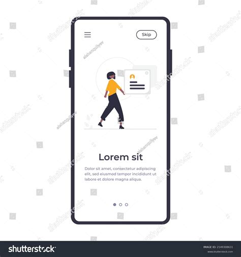Ux Ui Onboarding Girl Design Your Stock Vector Royalty Free