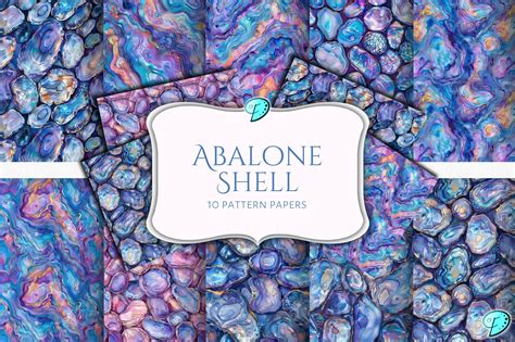 Abalone Shell Digital Pattern Papers Graphic By Emily Designs