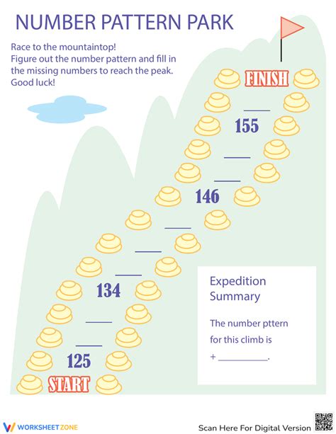 Number Pattern Peak Worksheet