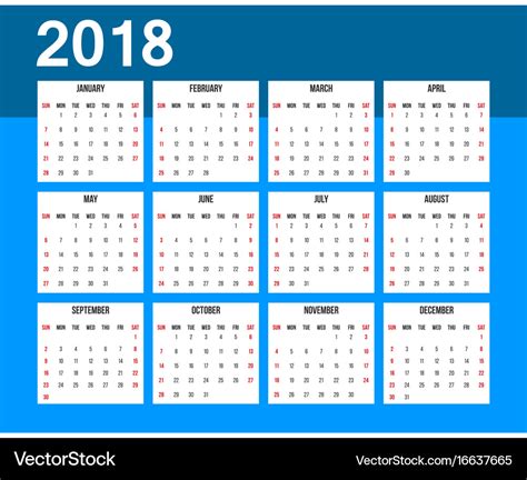 2018 Us Calendar