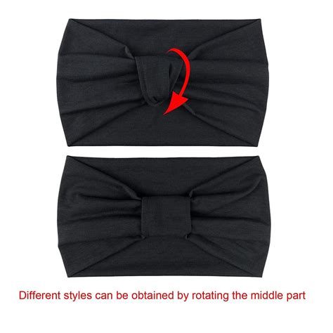 Dreshow 4 Pack Vintage Turban Headbands For Women Cute Knotted Wide