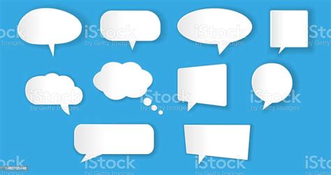 종이 컷 스타일에 그림자스티커 음성 거품 벡터 그림입니다 0명에 대한 스톡 벡터 아트 및 기타 이미지 0명 3차원 형태 Brand Name Online