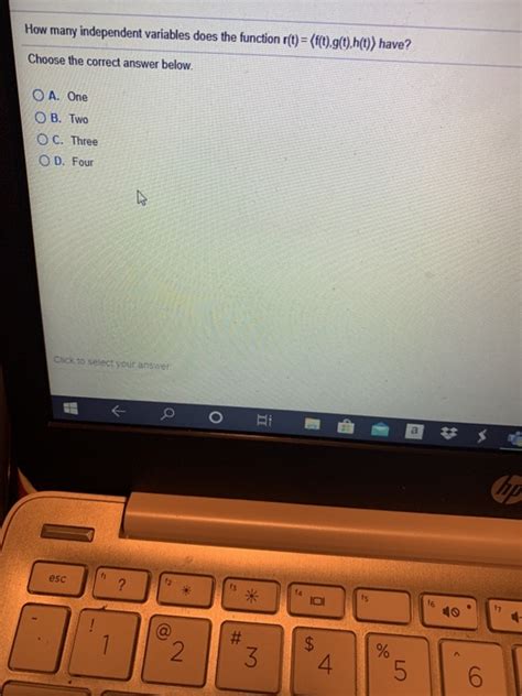solved how many independent variables does the function r t