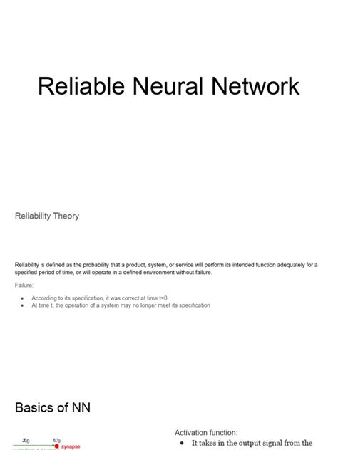 Reliable Neural Network Activation Pdf Artificial Neural Network