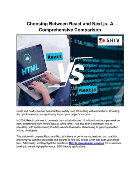 Choosing Between React And Nextjs Key Differences Explained Pdf