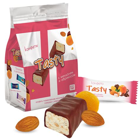 Конфета шоколадная с марципановым корпусом «Tasty с миндалем и ...