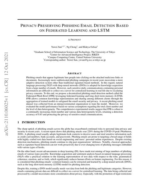 Pdf Privacy Preserving Phishing Email Detection Based On Federated